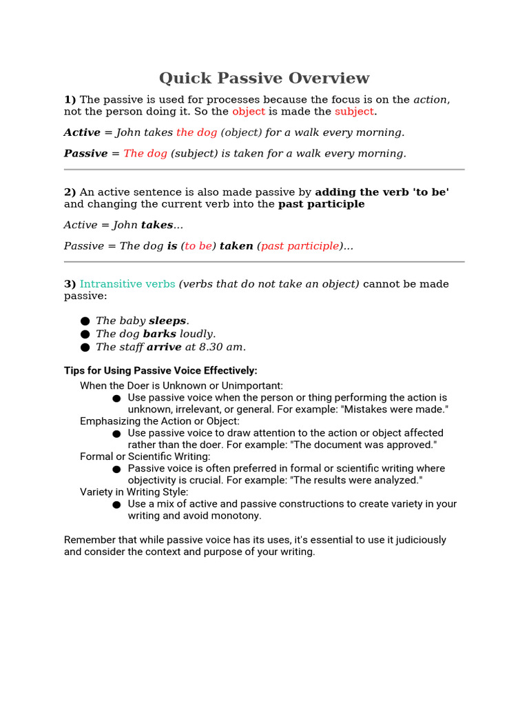Passive Voice_Theory and Practice | PDF