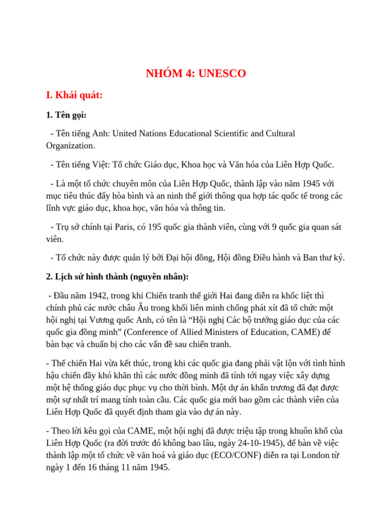 NHÓM 4 UNESCO | PDF