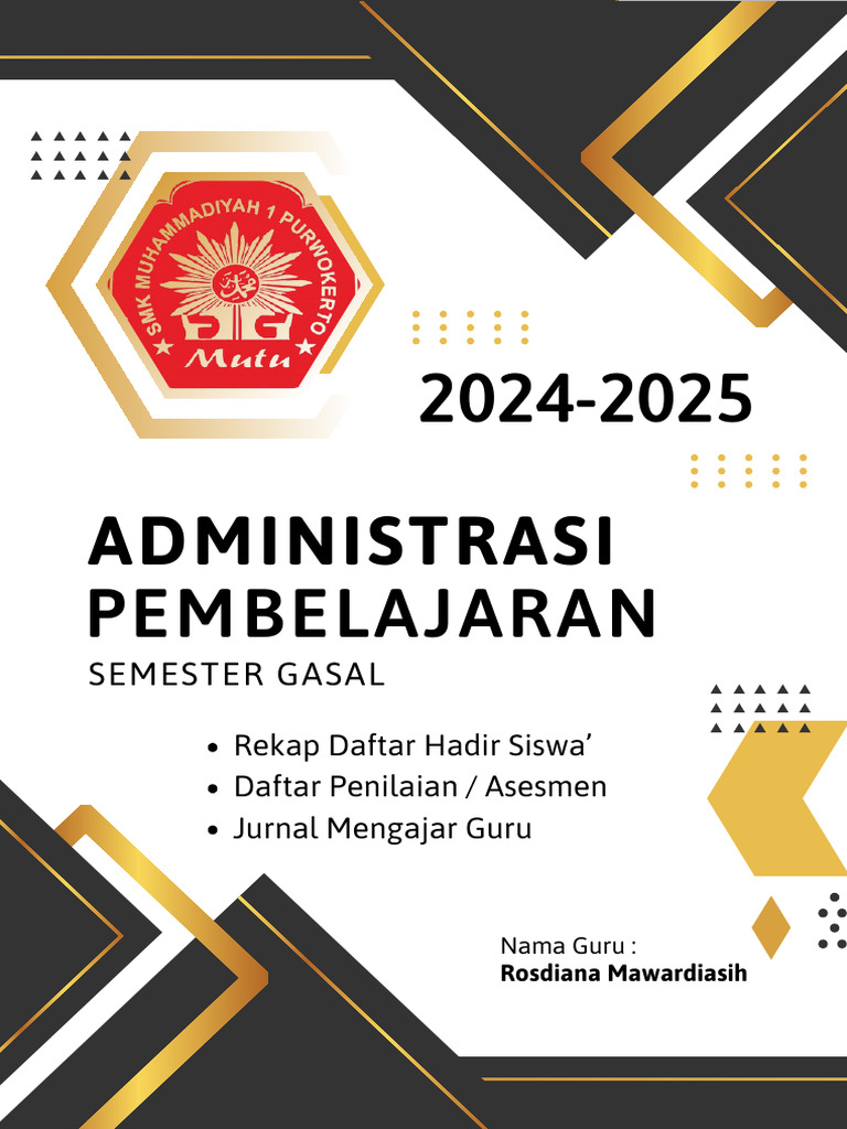 Putih Hitam Emas Profesional Modern Cover Modul Pembelajaran Dokumen A4 ...