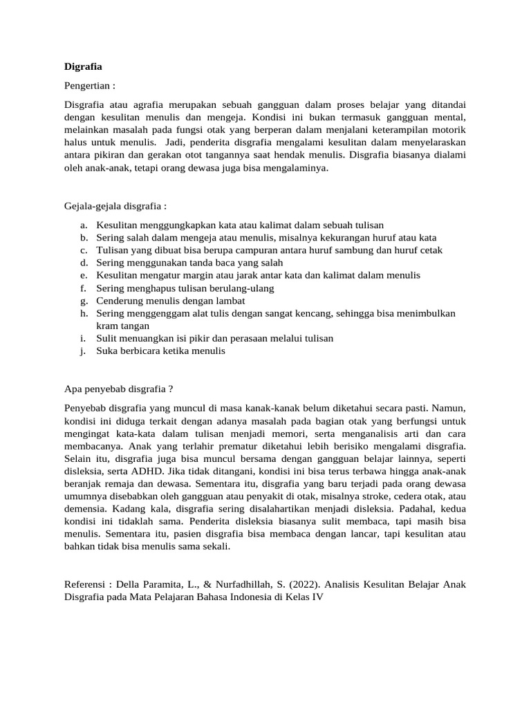 Digrafia & Diskalkulia | PDF