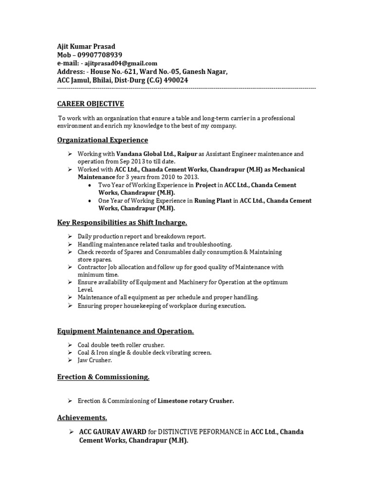 Ajit Prasad Resume | PDF
