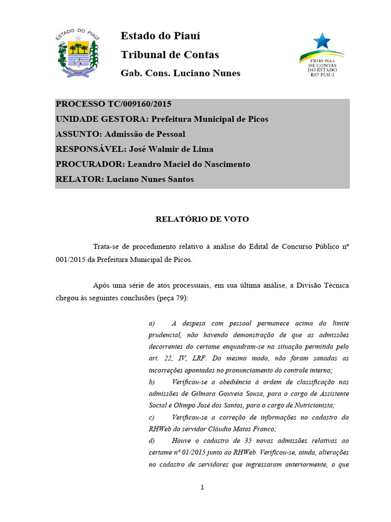 VOTO TCE | PDF
