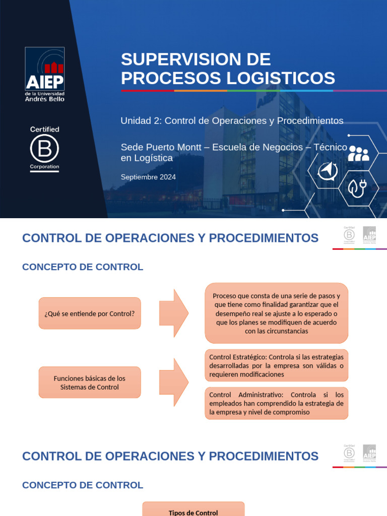 Unidad 2 - Control de Operaciones y Procedimientos (Clase 1) | PDF