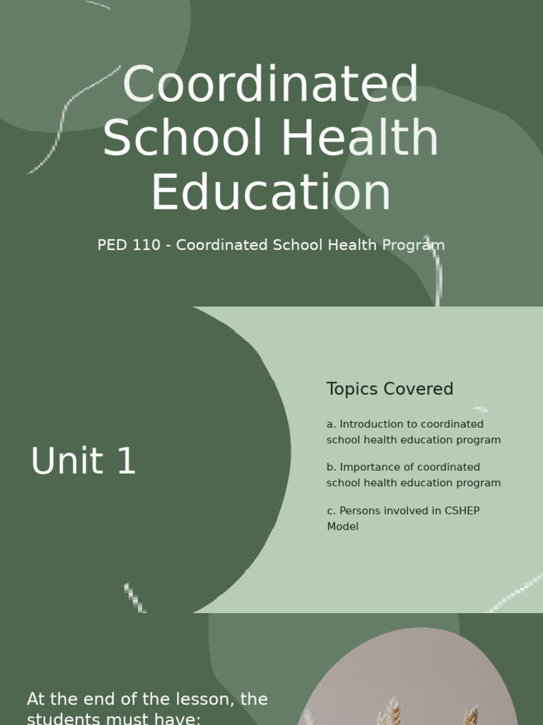 Ped 110 CSHP Unit 1 Presentation | PDF