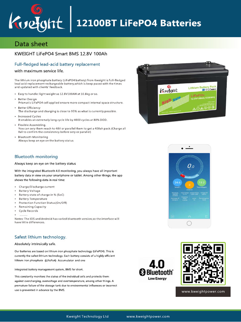 12V 100ah LiFePO4 Deep Cycle | PDF