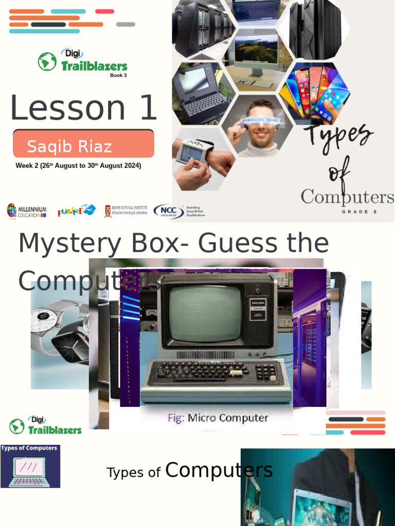 Grade 8 Lesson 1 Week 2 (Types of Computer) - Digi Trailblazer Book 3 | PDF