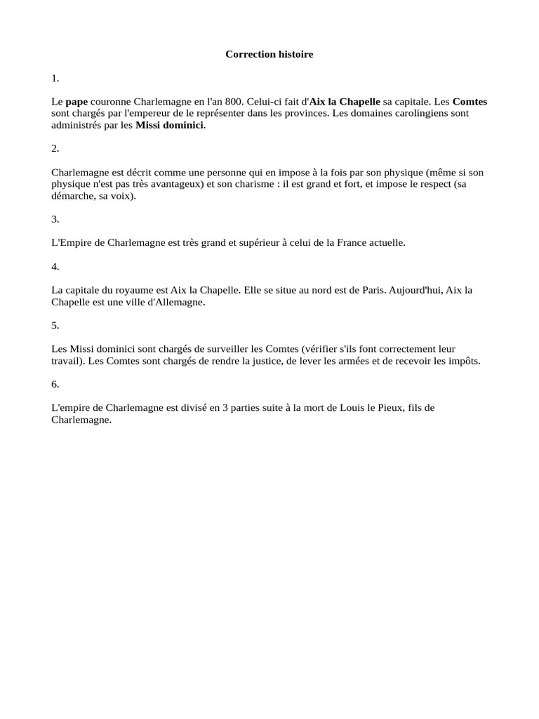 Correction Histoire | PDF