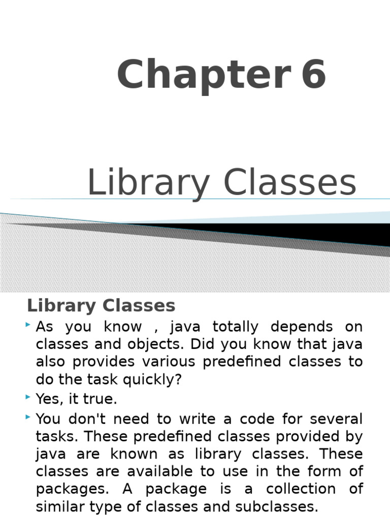 Java Library Classes Explained | PDF | Data Type | Class (Computer Programming)