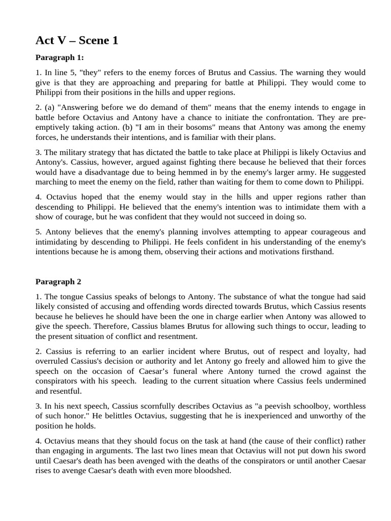 Julius Caesar Act v-1 | PDF