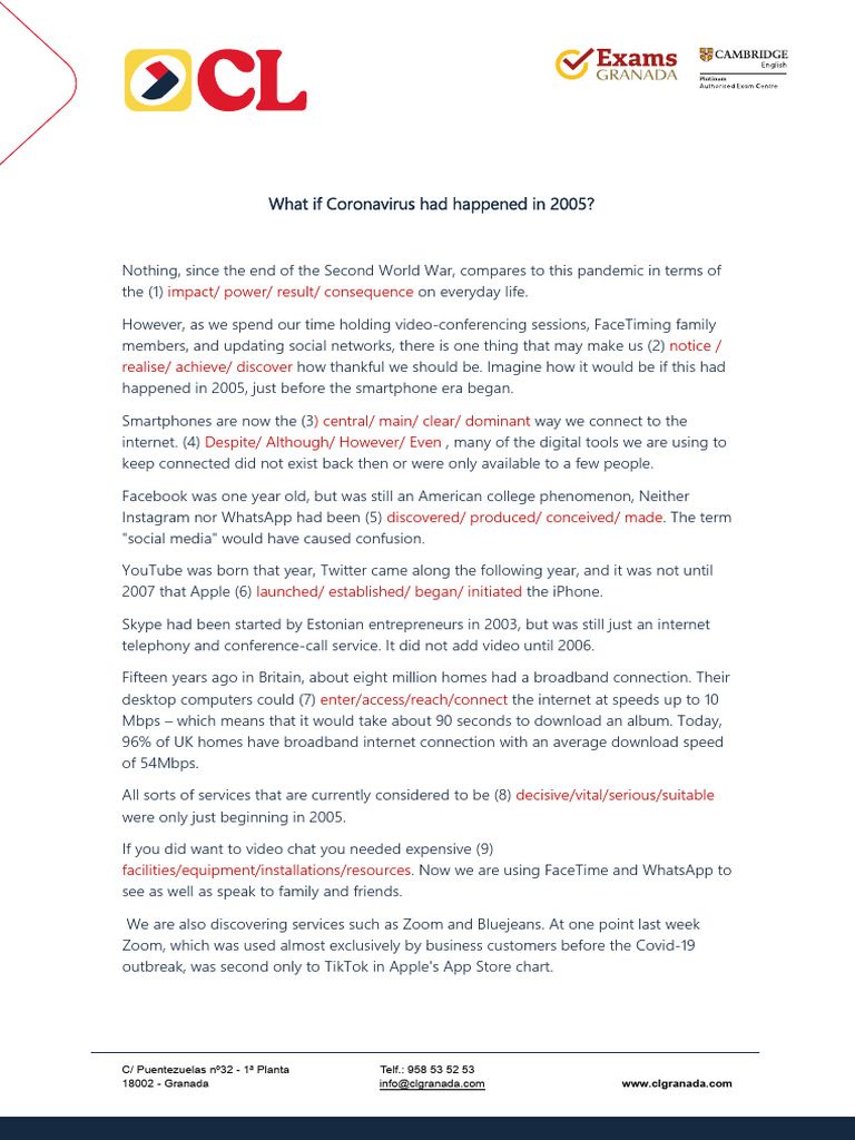 b2 Reading 1 | PDF