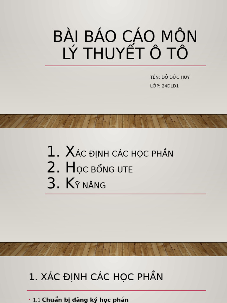 Bai Bao Cao Mon Ly Thuyet o To | PDF