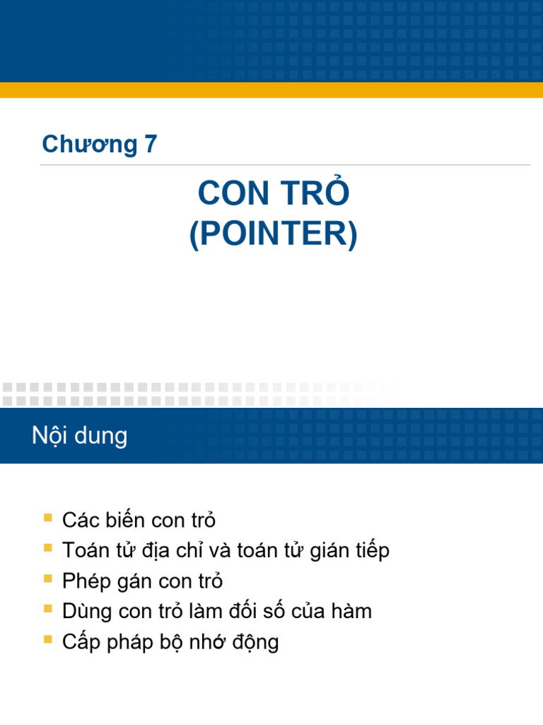 07 Co So Lap Trinh - Chương 7 - Con Tro | PDF