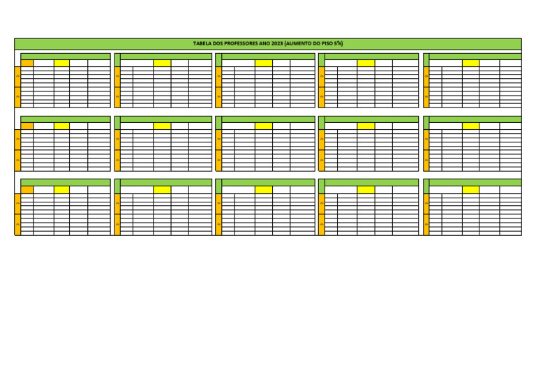 Tabela Prof. 2023 Piso 5% - Abril 2023 | PDF