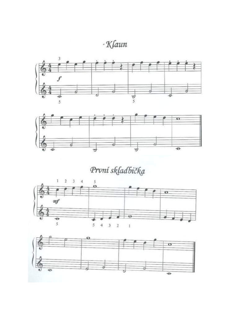 Klavir Za Pocetnike Vjezbe | PDF