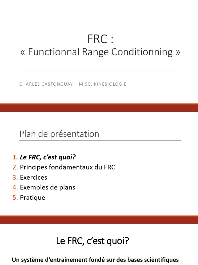FRC - Functionnal Range Conditionning | PDF