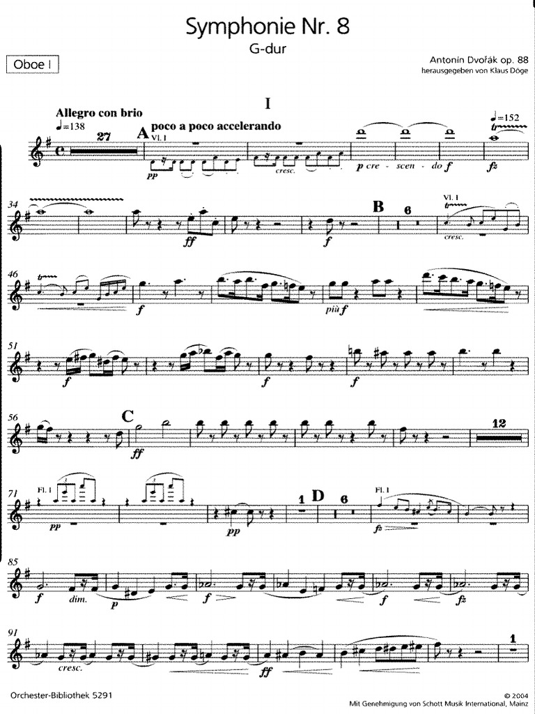 Dvorak - Sinfonia 8 - Ob1 | PDF