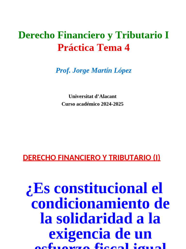 Presentación Práctica Tema 4 (Financiación Autonómica) | PDF