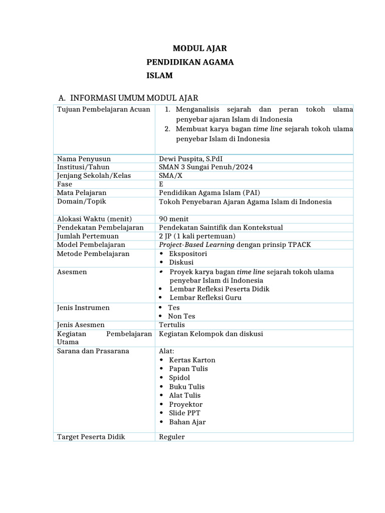 MODUL AJAR (1) | PDF