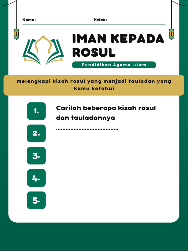 LKPD Iman Kepada Rosul | PDF