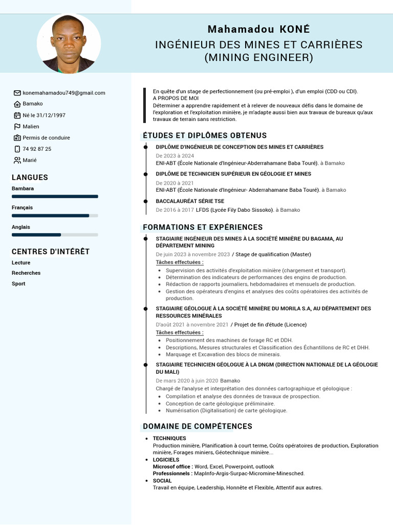 Cv- Ing. Minier | PDF