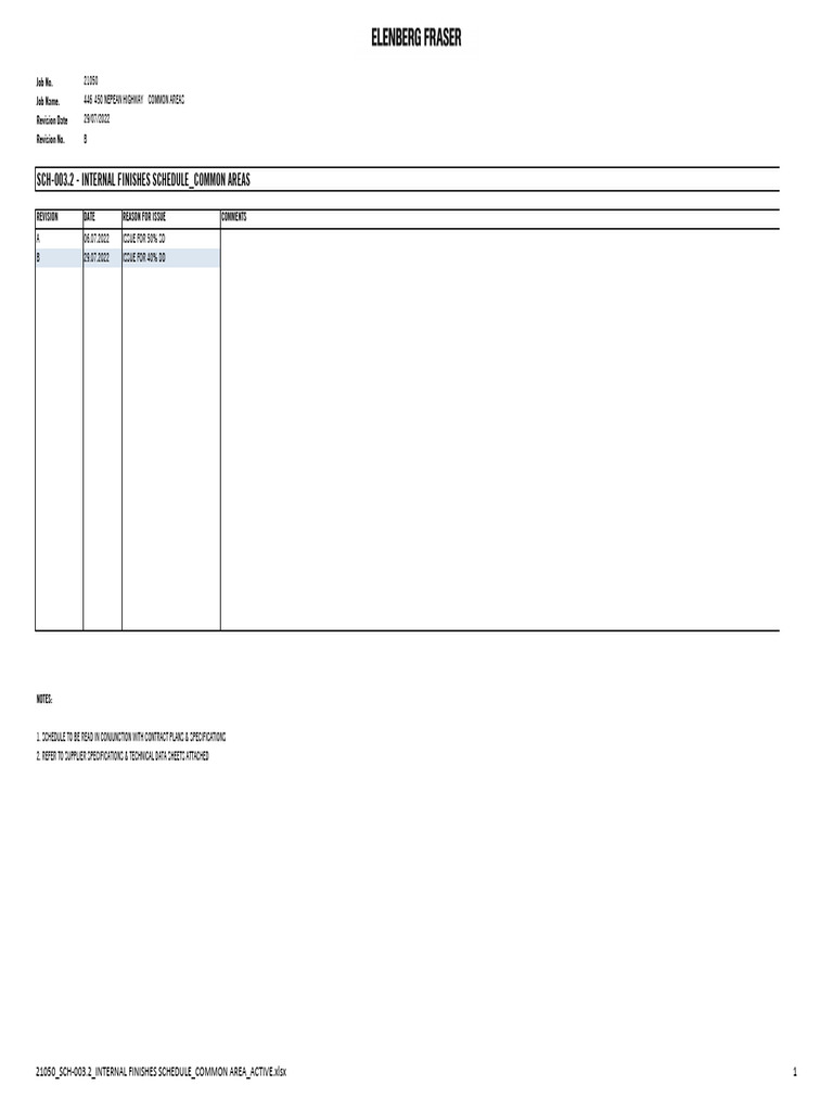 SCH-003.2 - Internal Finishes Schedule - Common Areas - Issued For 40 ...
