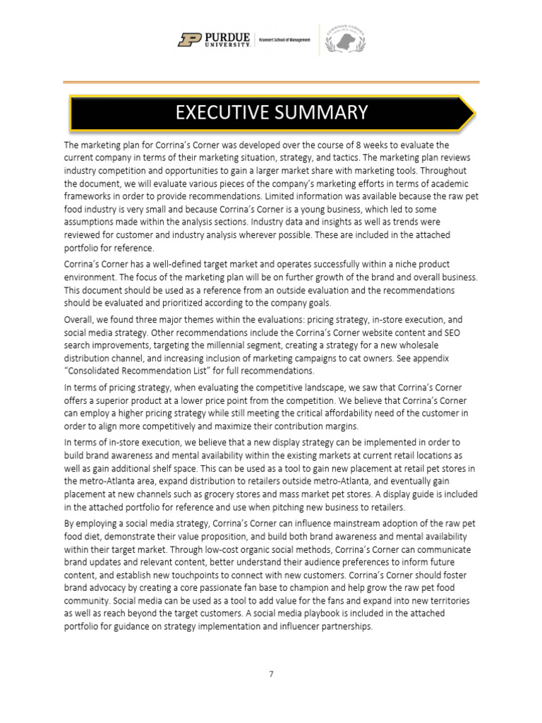 Document Overview - Corrinas Corner | PDF