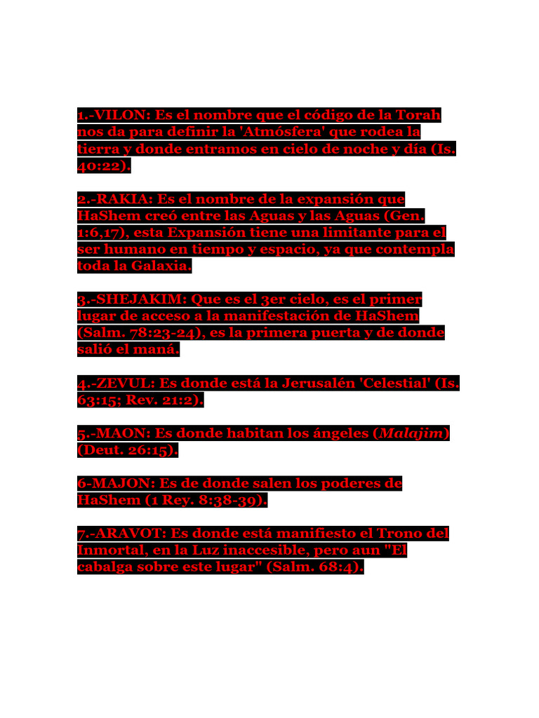 los 7 cielos explicacion | PDF