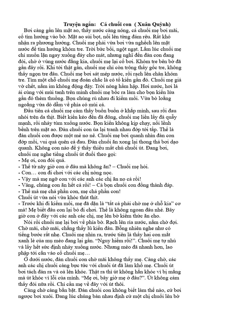 Truy NNG N: Cá Chu I Con (Xuân Qu NH) | PDF