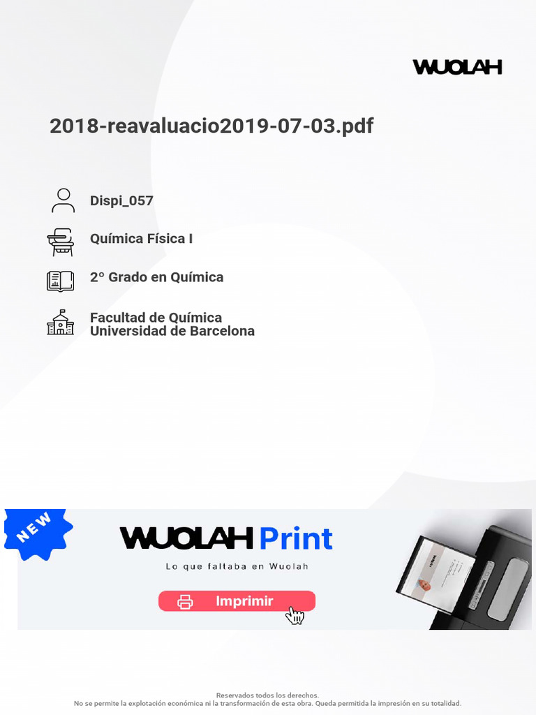 QF I Reavaluacion 2018 | PDF
