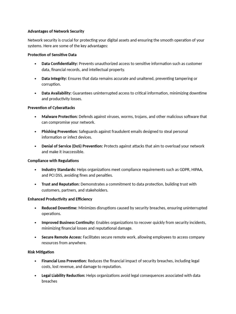 Advantages of Network Security | PDF