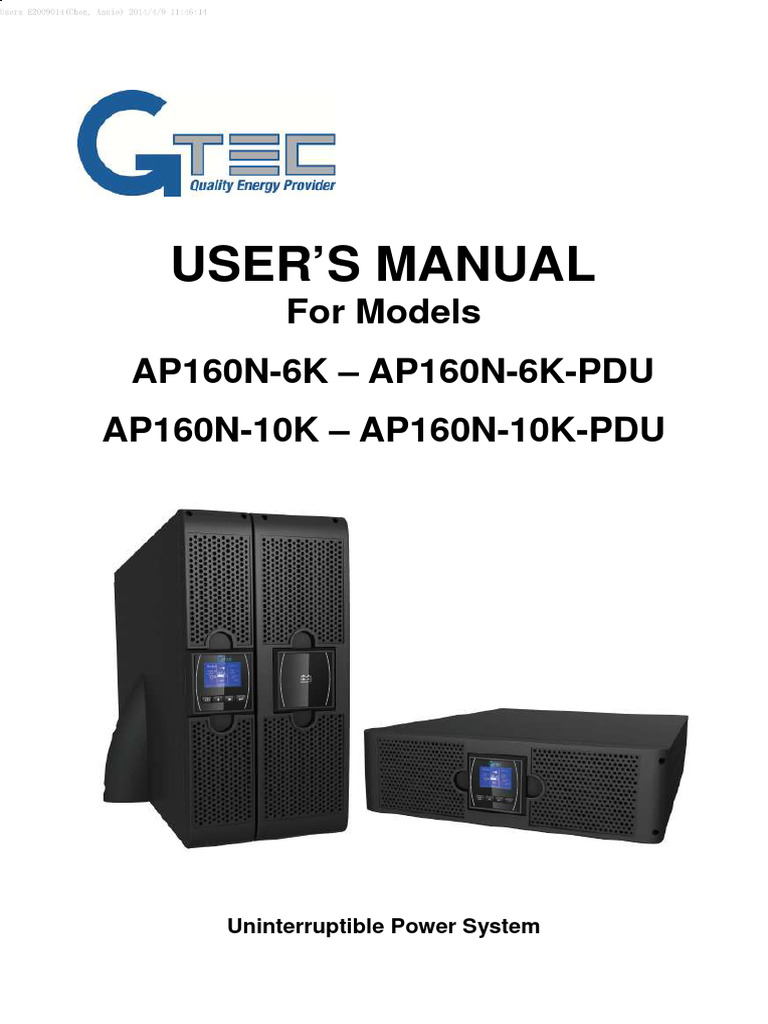 Gtec Ap160n-6-10kpdu-User's Manual | PDF