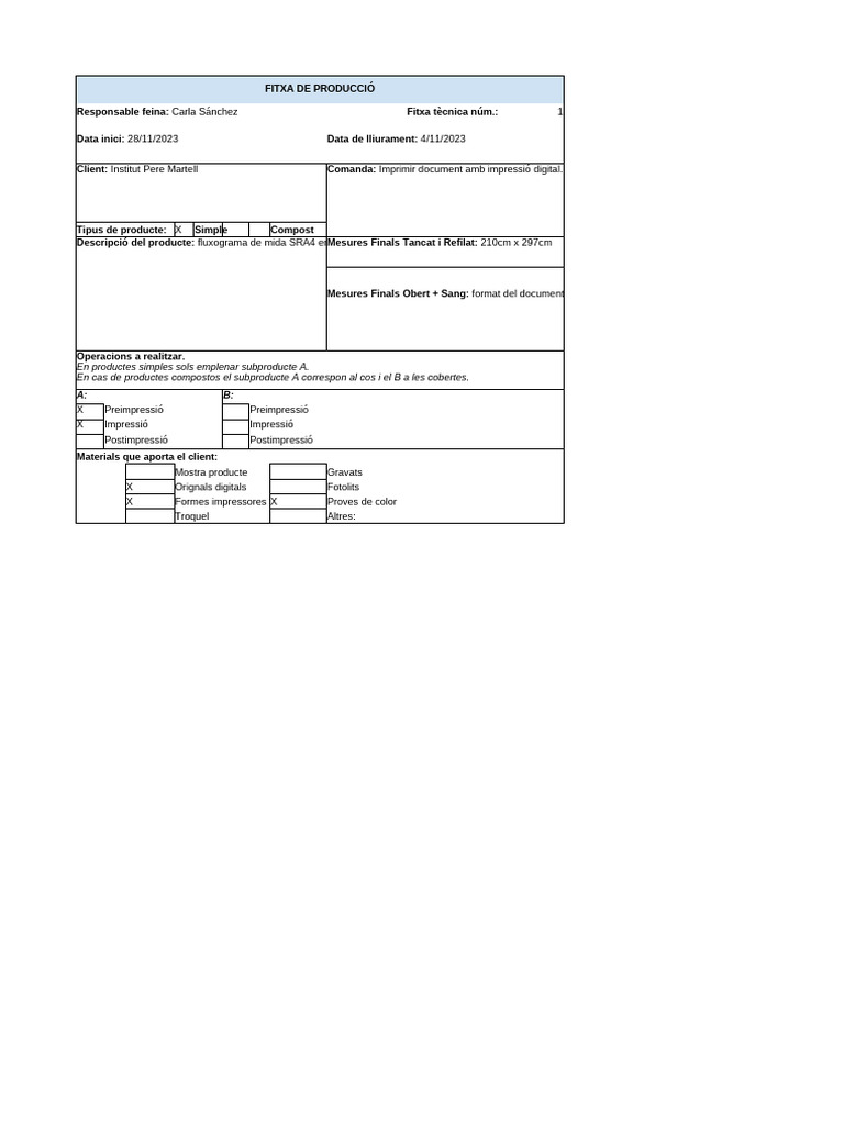 M6 - UF2 - PT3 - Fitxa de Producció | PDF