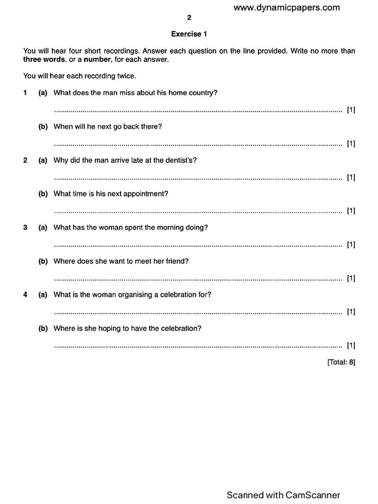 Listening H.W 15 | PDF