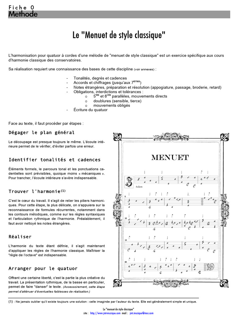 Le Menuet de Style Classique 1-1 | PDF
