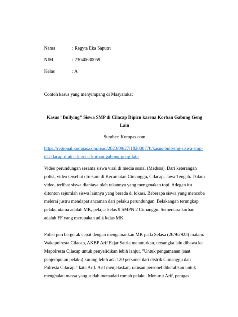 Tugas PAI Regyta Eka | PDF