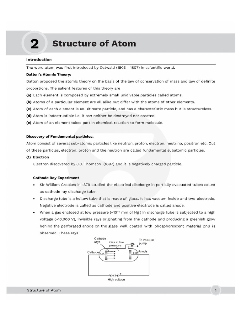 Structure of Atom | PDF