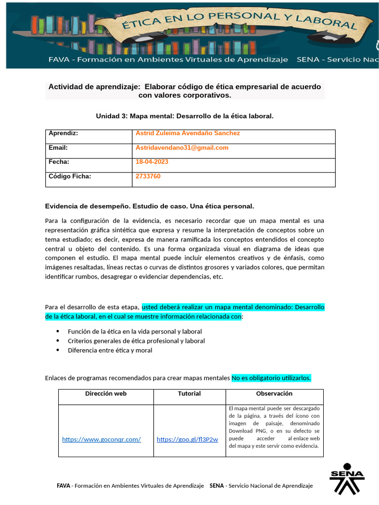 Mapa Mental Etica Laboral | PDF