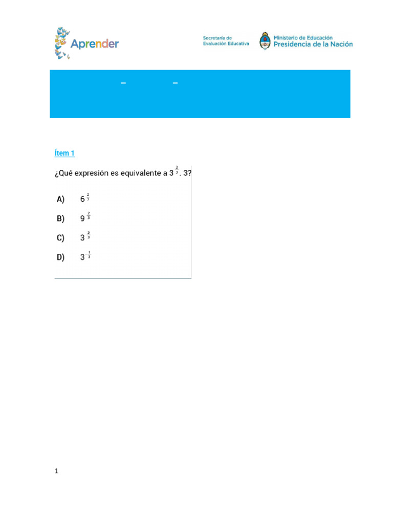 ANEXO I - Matemática | PDF