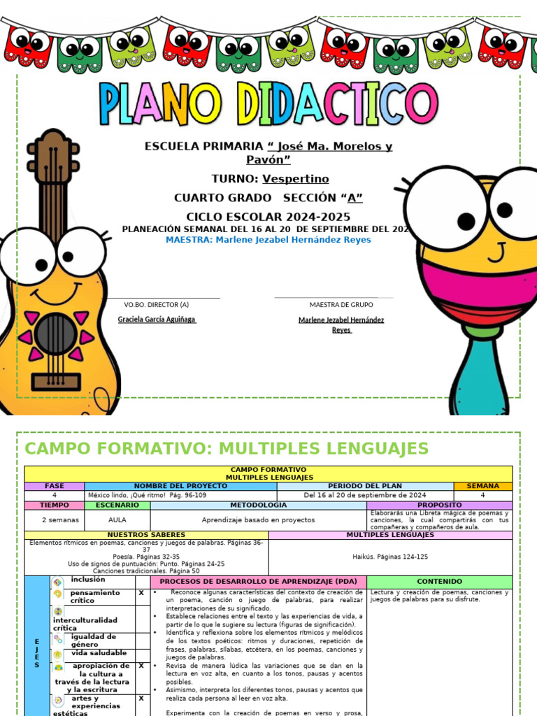 4° - Formato Plan Semana 4 | PDF