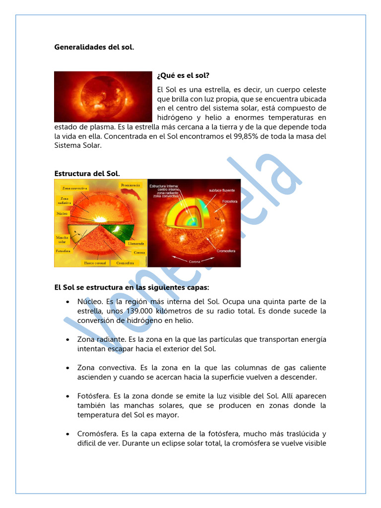 Estructura y características del Sol | PDF | Dom | Ciencia y matemáticas