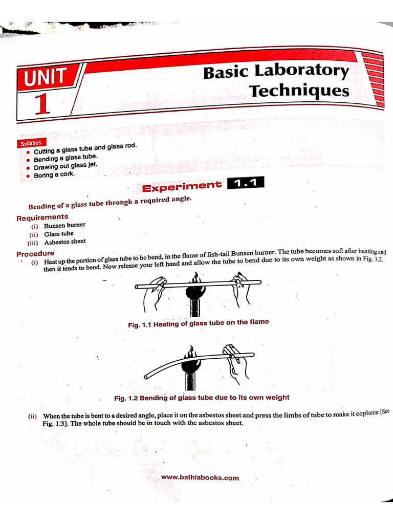 Chemistry Practical XI Unit 1 | PDF
