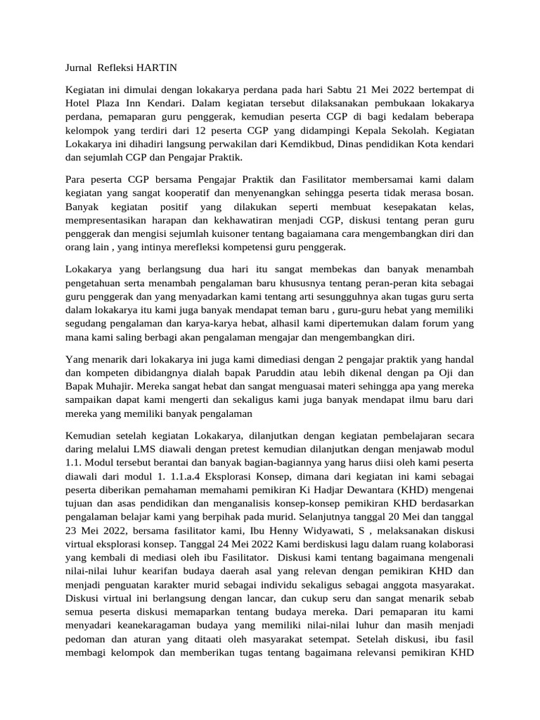 Jurnal Refleksi CGP | PDF