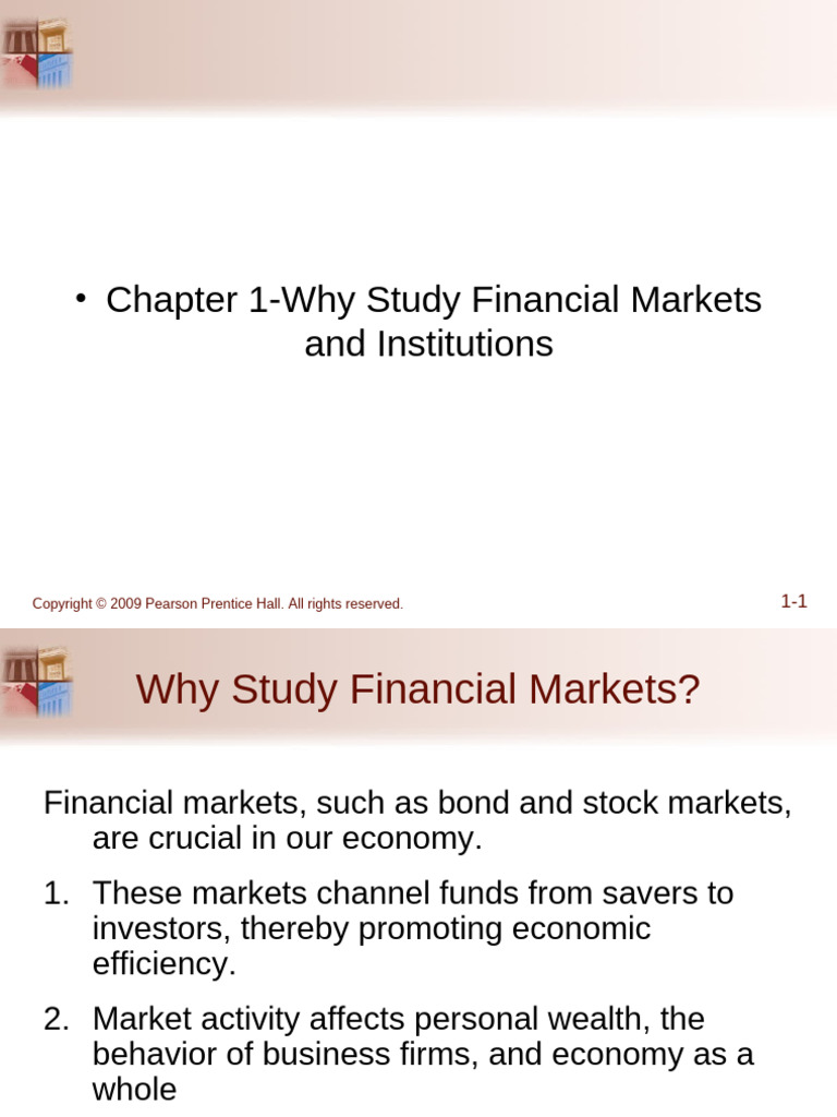 Chapter 1 Introduction Why Study Financial Markets and Institutions | PDF | Financial Markets ...