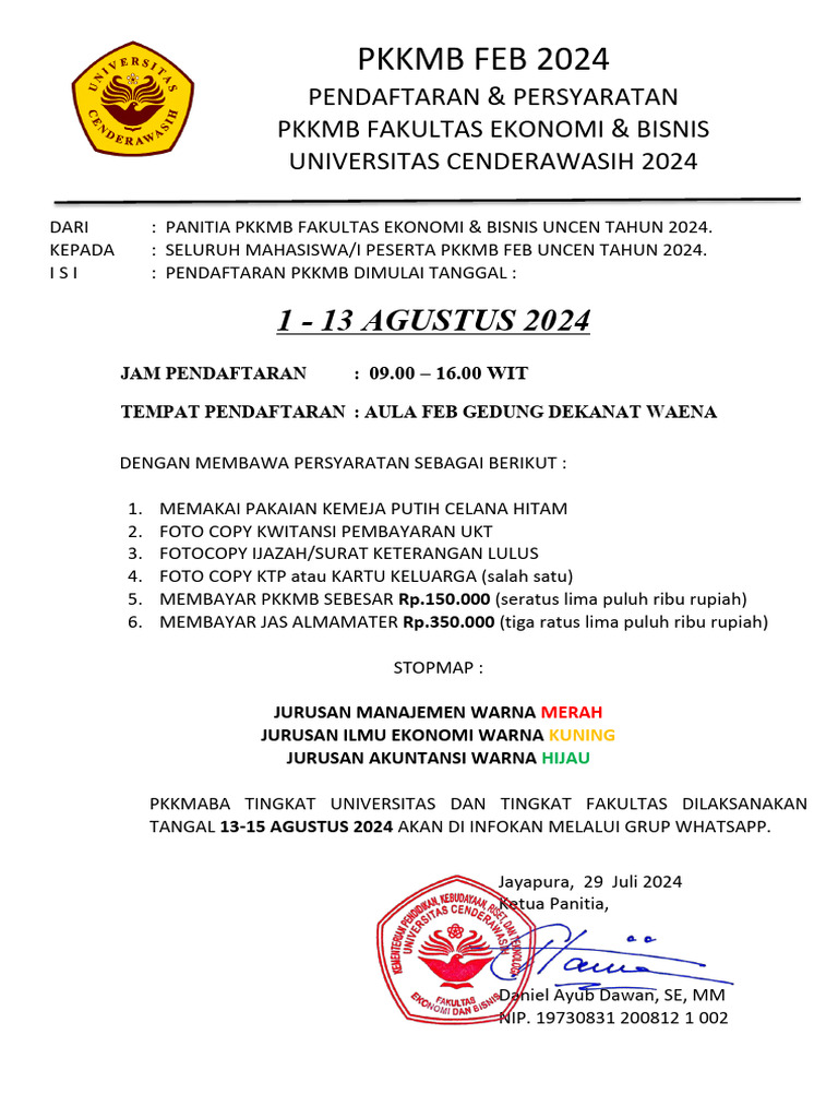 PERSYARATAN PKKMB TAHUN 2024 terbaru | PDF