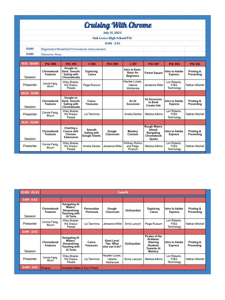 ? CWC Agenda & Session Details - Agenda | PDF