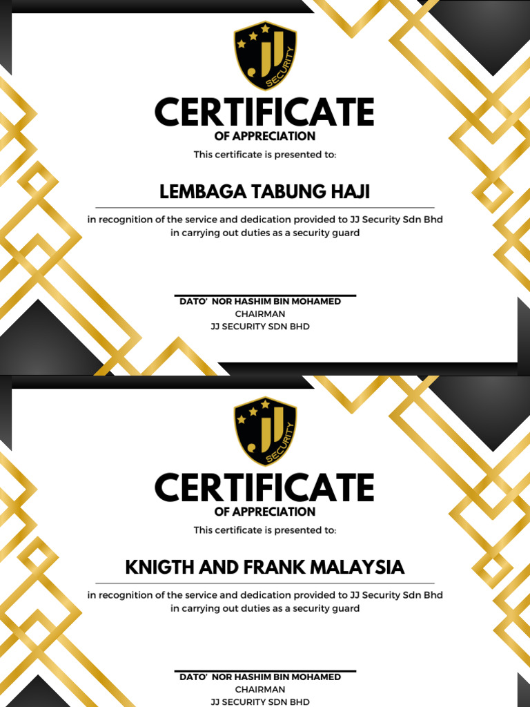 Black Gold and White Seminar Participation Certificate | PDF