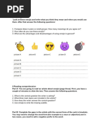 Emojis - Exercises 11th | PDF | Adolescence | English Language