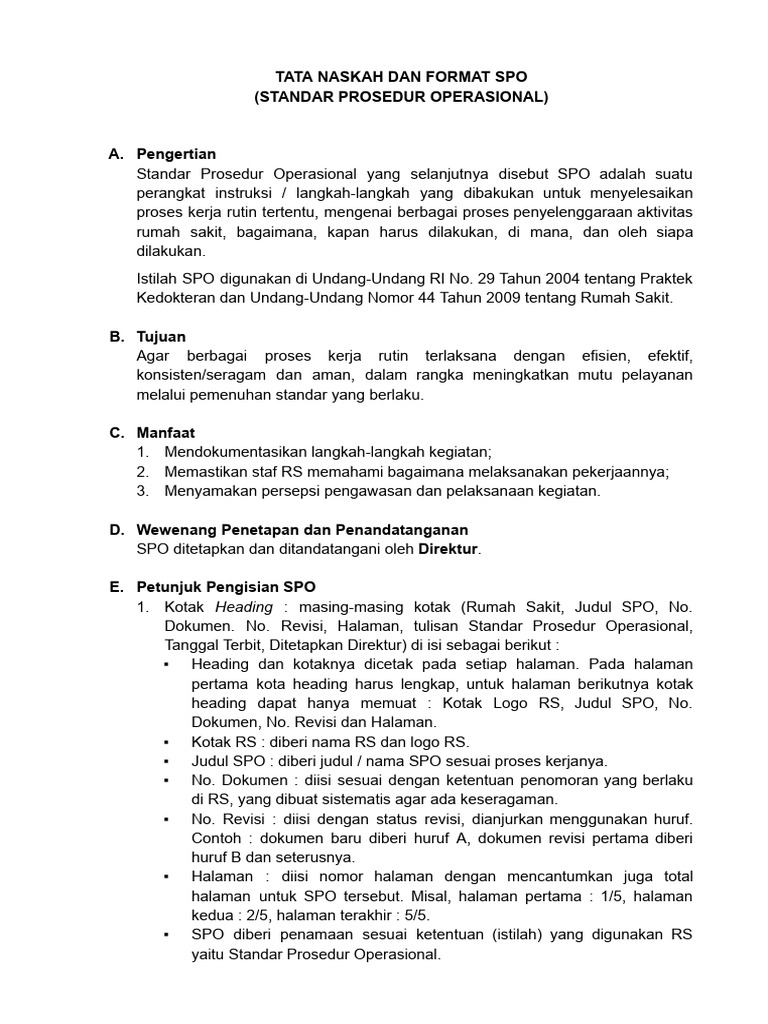 Tata Naskah Dan Format Spo | PDF