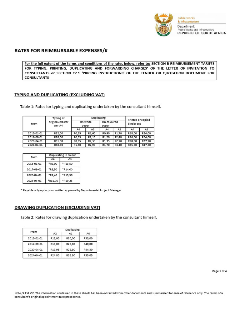 2024 Reimbursable Expense Rates | PDF | Salary | Employee Benefits