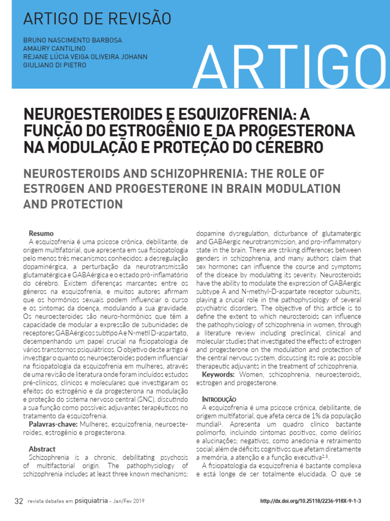 2019 Neurosteroids and Schizophrenia The Role of Estrogen and ...